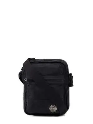 Stone Island Mini Crossbody Bag With Front Zip Pocket - Nero