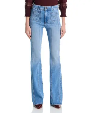 Veronica Beard Beverly High Rise Skinny Flare Leg Jeans - Sneak Peek