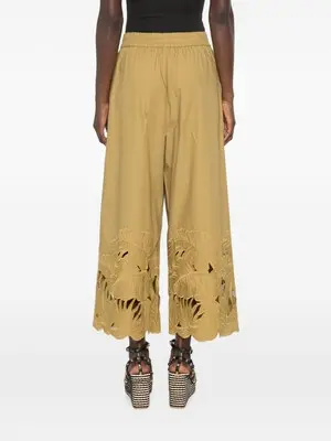 Zimmermann Mahon Cropped Trousers With Leaf Cutouts