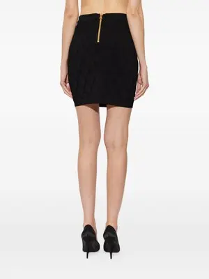 Balmain Quilted Mini Skirt With Button Detail
