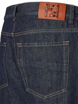 Fendi Straight Leg Jeans With Ff Selleria Detail
