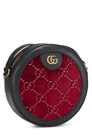 Gucci Gg Velvet Ophidia Round Shoulder Bag