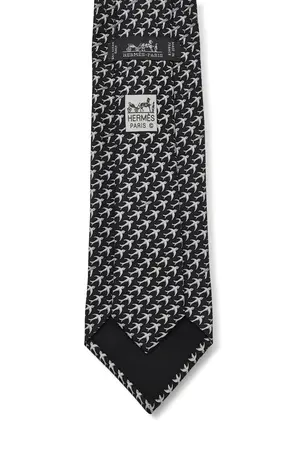 Hermès Plane & Bird Print Tie