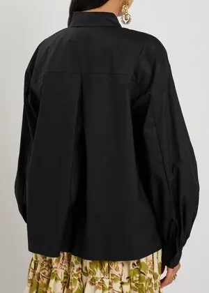 La DoubleJ Poet Cotton-poplin Shirt With Puff Sleeves And Dropped Shoulders