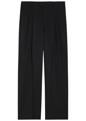 ARMARIUM Giorgia Pleated Wide-leg Wool Trousers - Black