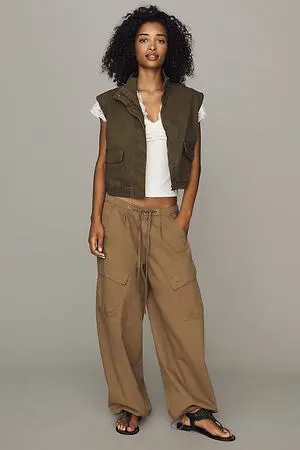 DOLAN Washed Twill High Neck Vest Jacket