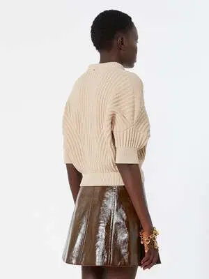 Sportmax Cotton Blend Sweater With Sunburst Pattern