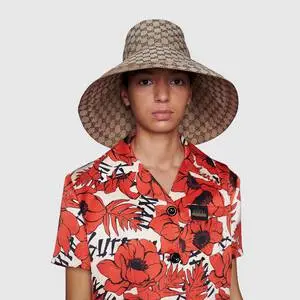 Gucci Gg Canvas Wide Brim Hat