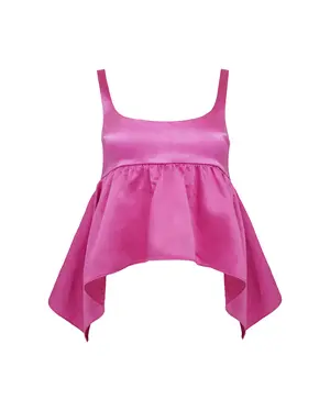Azeeza Azeeza Esme Cupro Satin Top Fuchsia