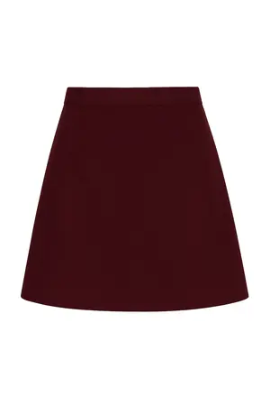 Azeeza Blair Poplin Mini Skirt - Wine