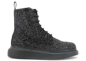 Alexander McQueen Hybrid Ankle Boots Glitter - Black