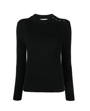 Rabanne Long Sleeved Crewneck Knitted Jumper - Black