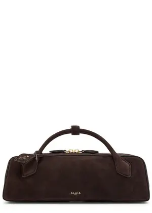 Alaïa Le Teckel' Suede Clutch - Brown