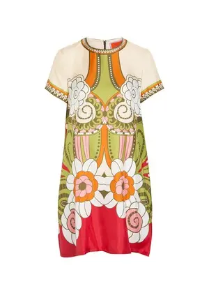 La DoubleJ Swing Printed Silk Mini Dress - Multicoloured
