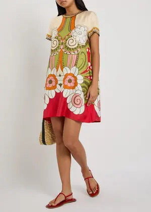 La DoubleJ Printed Silk Mini Dress - Multicoloured