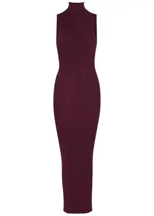 ARMARIUM Cosima Fine-knit Midi Dress - Dark Red