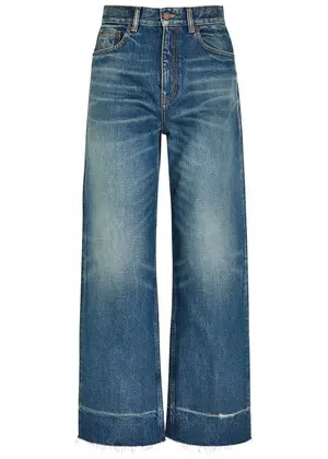 Chloé Distressed Straight-leg Jeans - Denim