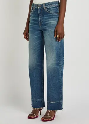 Chloé Distressed Straight-leg Jeans