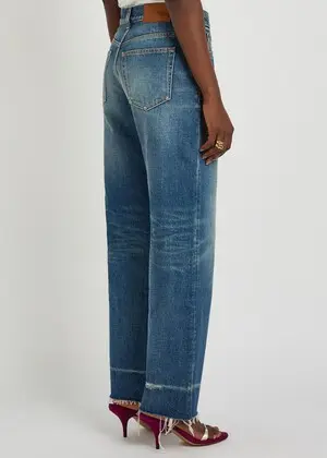 Chloé Distressed Straight-leg Jeans