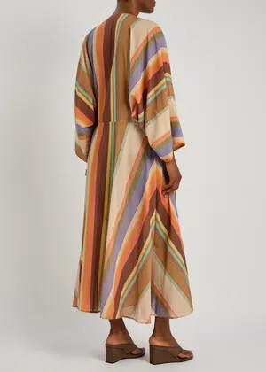 Zimmermann Solstice Striped Cotton Tunic Midi Dress