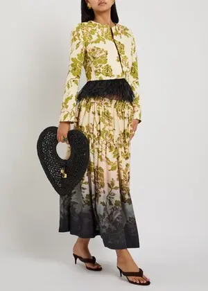 La DoubleJ Bijoux Feather-trim Woven Jacket