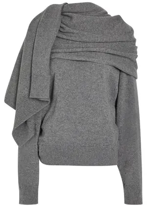 ARMARIUM Alida Scarf-effect Wool And Cashmere-blend Jumper - Grey
