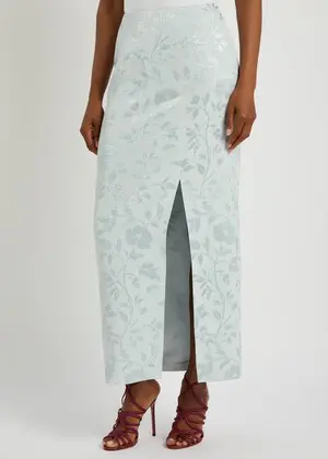 PATRICK MCDOWELL Tatiana Floral Jacquard Woven Maxi Skirt