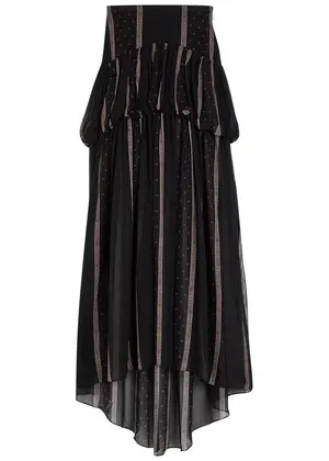 LIBEROWE Nina Printed Silk-chiffon Maxi Skirt - Black
