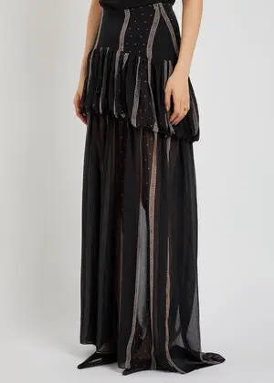 LIBEROWE Nina Printed Silk-chiffon Maxi Skirt