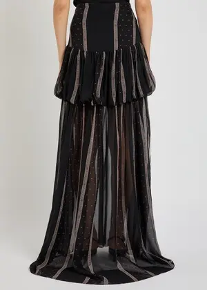 LIBEROWE Nina Printed Silk-chiffon Maxi Skirt