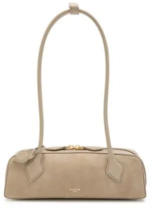 Alaïa Le Teckle Small Leather And Suede Shoulder Bag - Grey