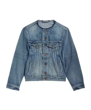 Balenciaga Hourglass Denim Jacket - Dark Blue