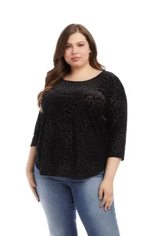 Karen Kane Animal Velvet Burnout Top
