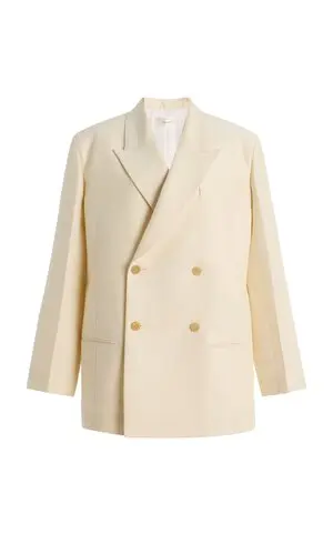 THE ROW Cosmo Wool-silk Double-breasted Blazer - White