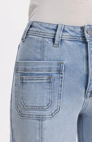 BAYEAS Patch Pocket Wide Leg Jeans