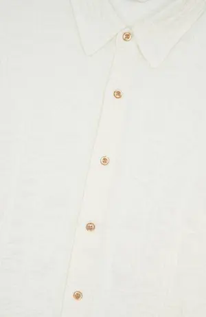 BRAIN DEAD Twisted Piping Embroidered Cotton Button-up Shirt