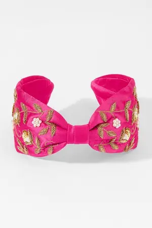 HAIR DRAMA CO. Fuchsia Blossom Embellished Headband