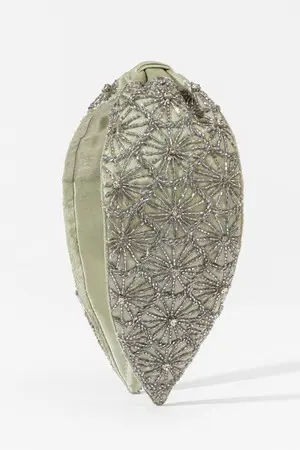 HAIR DRAMA CO. French Grey Embroidered Headband