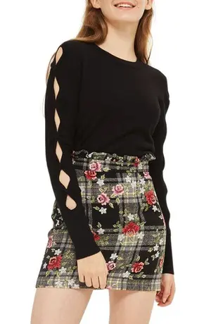 Topshop Bow Sleeve Crop Top