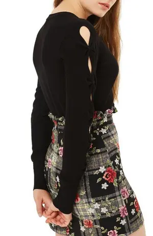 Topshop Bow Sleeve Crop Top