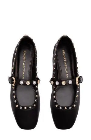 STUART WEITZMAN Pry Mary Jane Flats With Stud Embellishments