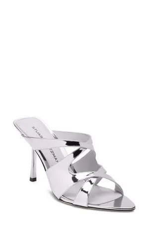 STUART WEITZMAN Rbie Slide Sandal - Silver