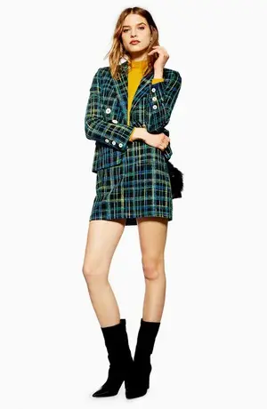 Topshop Bouclé Check Jacket