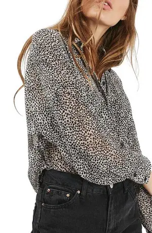 Topshop Star Sheer Shirt
