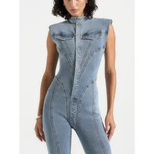 Manière De Voir Annette Denim Jumpsuit - Blue