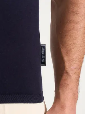 Manière De Voir Enzo Colour Block Polo - Navy