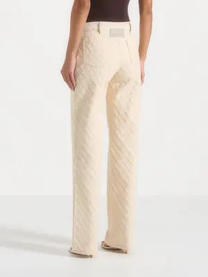 Manière De Voir Elyssa Diamond Stitch Straight Leg Jeans