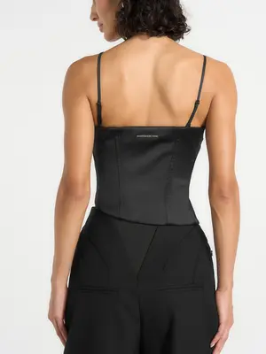 Manière De Voir Maniere De Voir Asymmetric Satin Corset Top