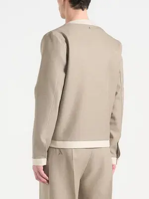 Manière De Voir Clovis Cardigan With Contrast Placket - Beige