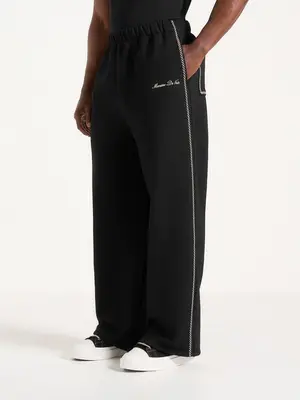 Manière De Voir Morgan Whipstitch Regular Joggers - Black